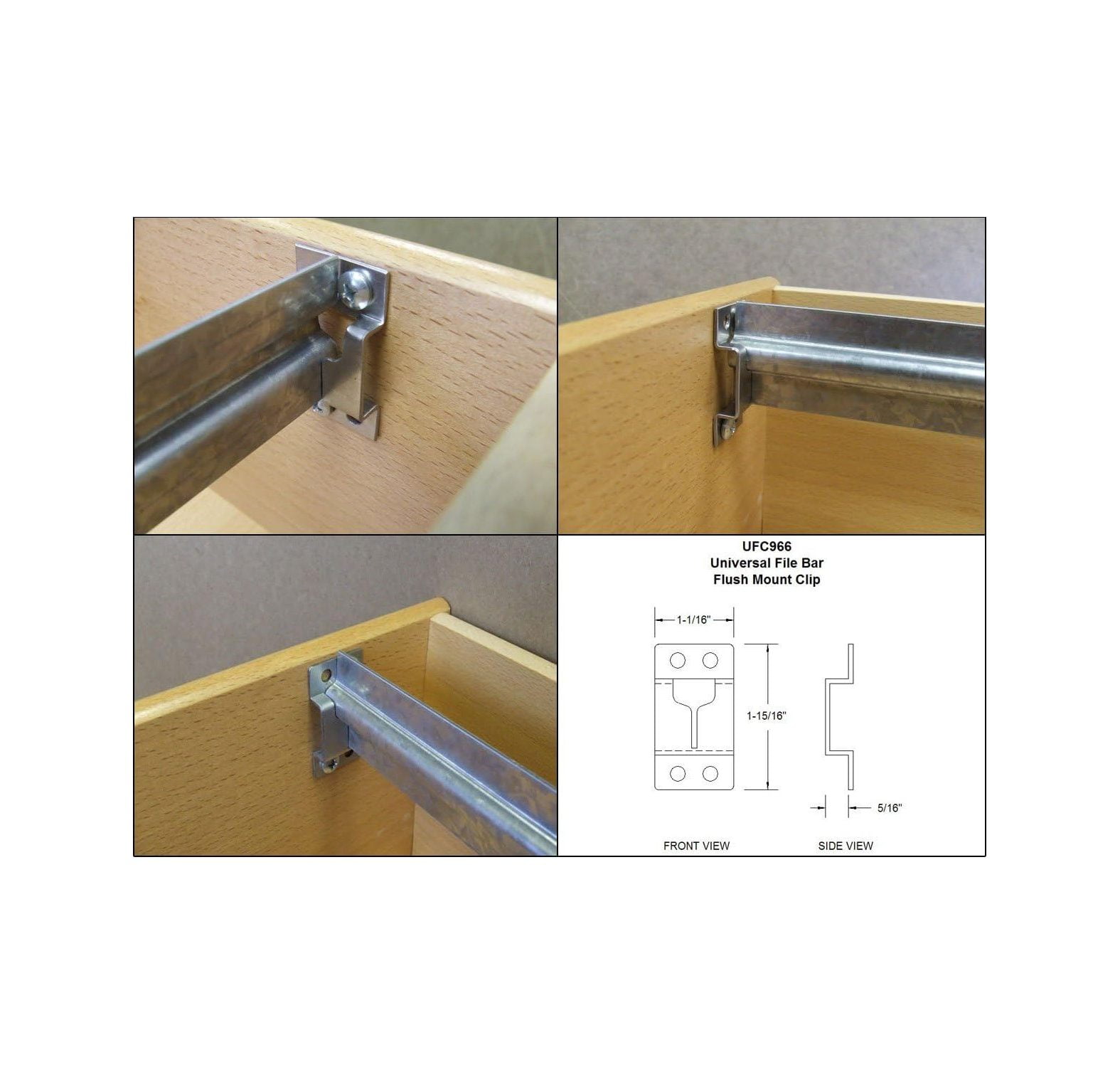 "Cut-It-Yourself" Universal File Bars 4-Pack (for Wood Cabinets ...