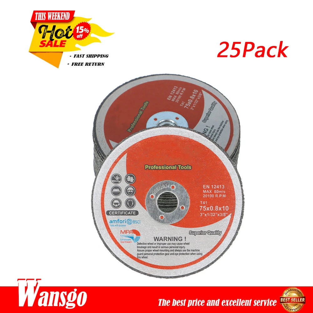 Cut Off Wheels 3"X1/32"X3/8" Die Grinder Metal Cutting Disc 25 Pack ...