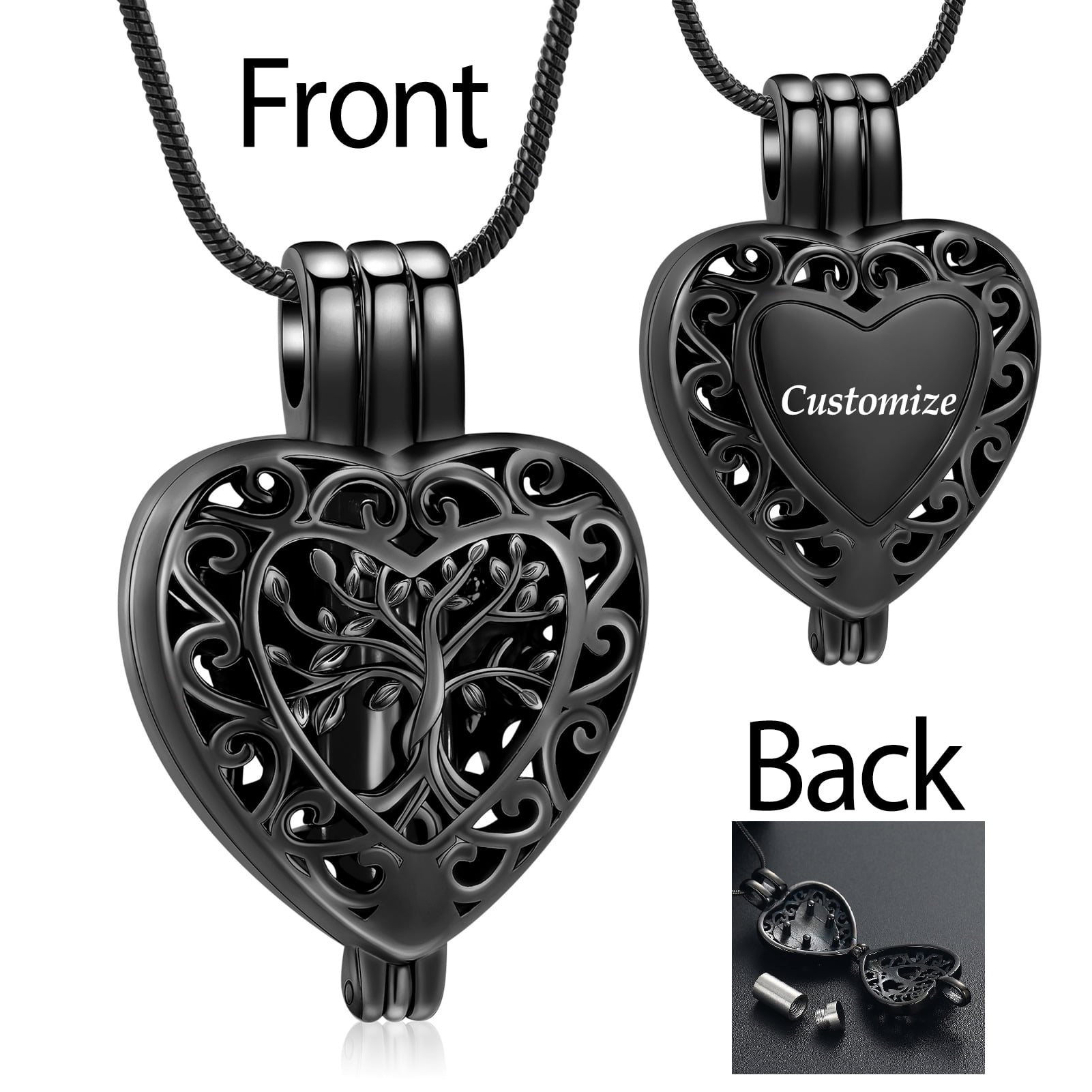 Cut Out Tree of Life Heart Pendant - Always in My Heart Cremation Urn ...