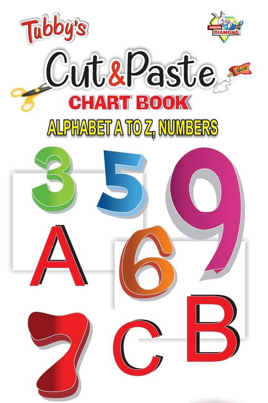 Cut & Paste Alphabet A to Z, Numbers, (Paperback) - Walmart.com