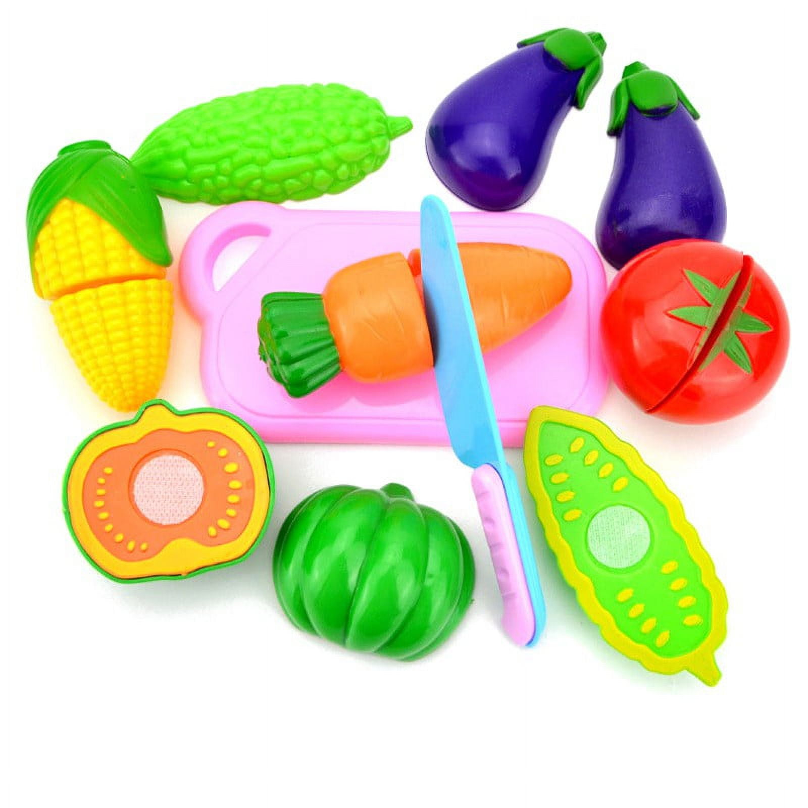 Cut Play Food Kitchen Accessories Set for Kids Cutting Toy, Fruits and ...