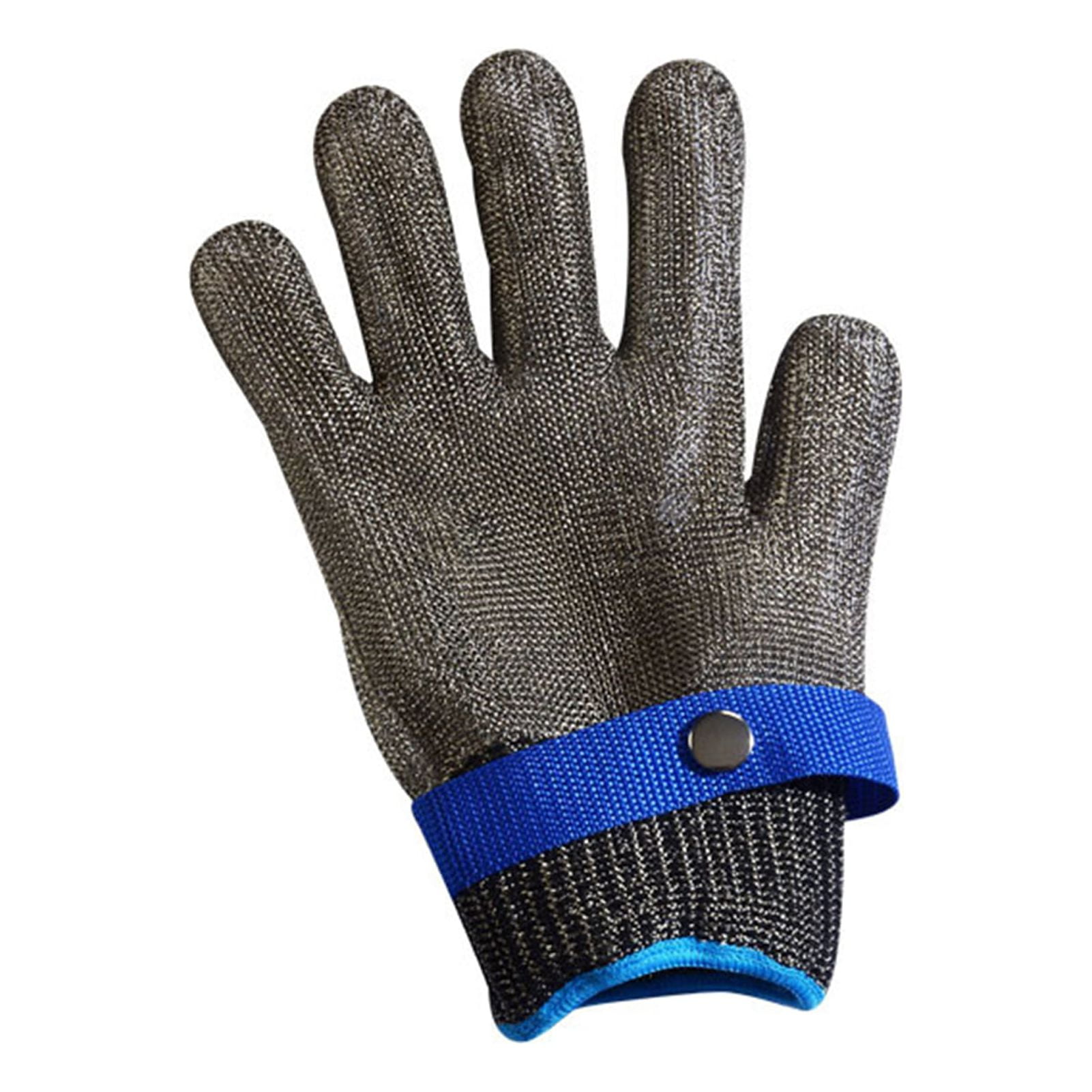 Cut Resistant Glove-Stainless Steel Wire Metal Mesh Butcher Safety Work Glove for Meat Cutting ...