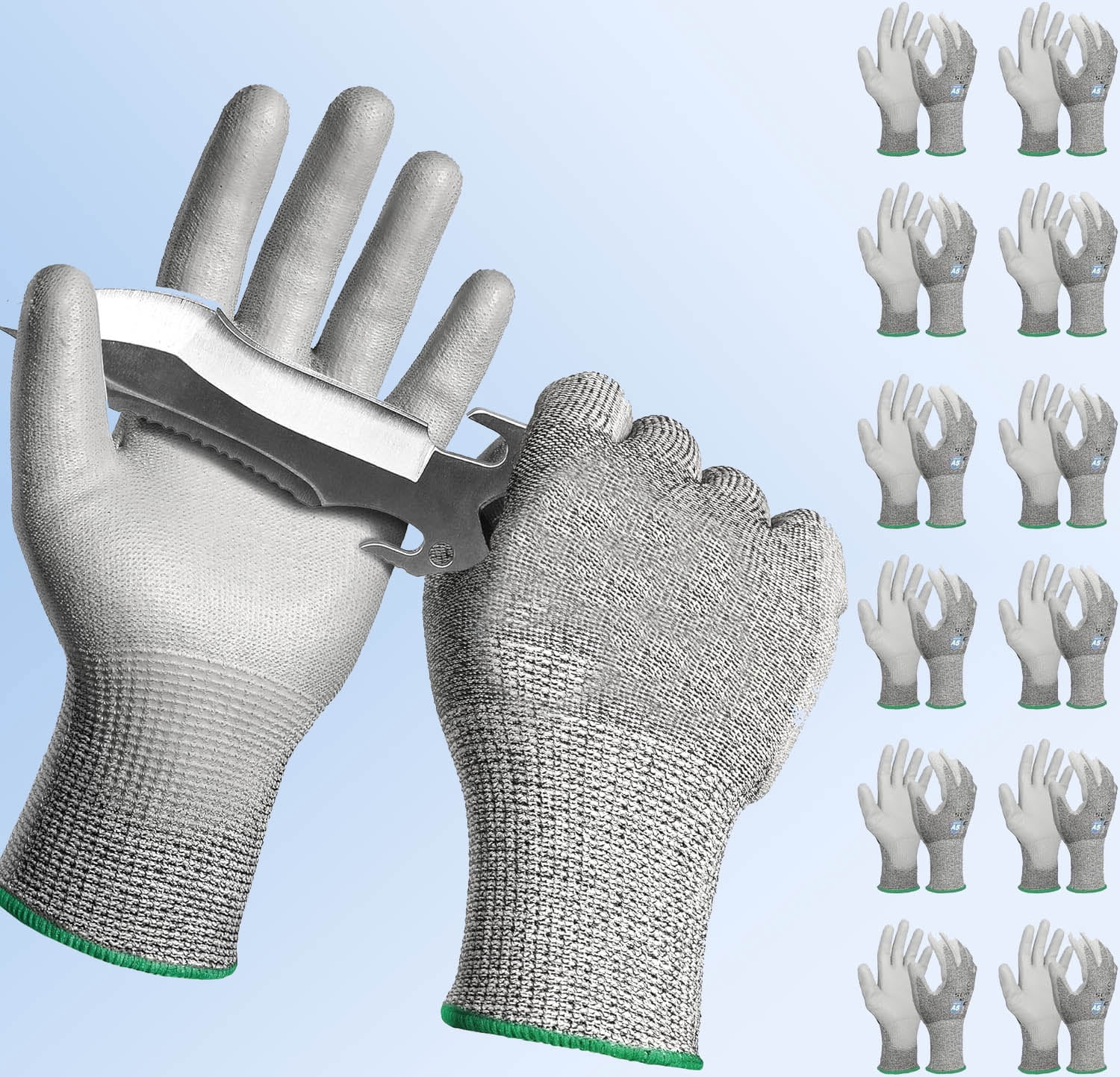 Cut Resistant Work Gloves with PU Coating, Used for Metal Fabrication ...