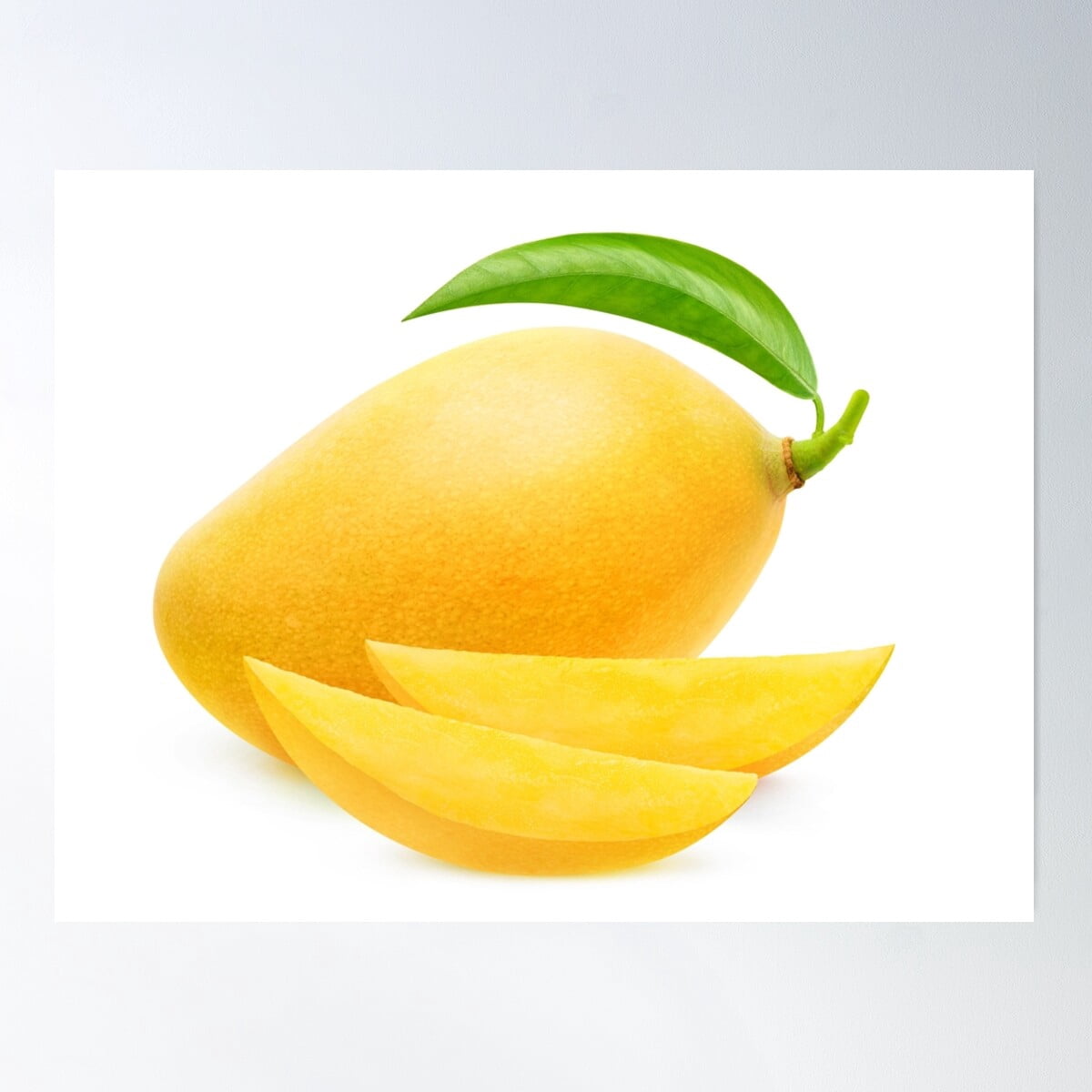 Cut Yellow Mango Poster Wall Art, Modern Wall Decor For Living Room ...