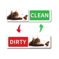 Cut cat Dishwasher Magnet Clean Dirty Sign Sliding Red Green Kitchen ...