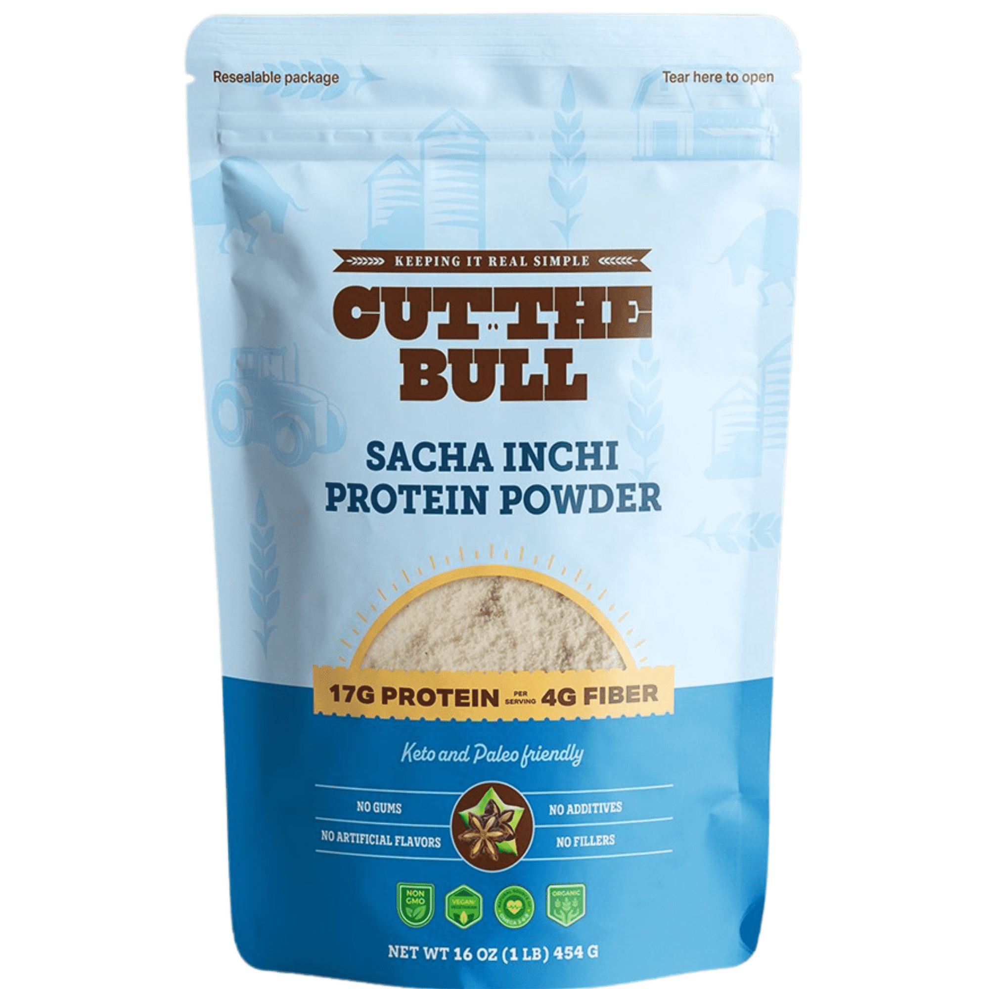 Cut the Bull Sacha Inchi Protein Powder - 17g Protein, Vegan, Organic ...