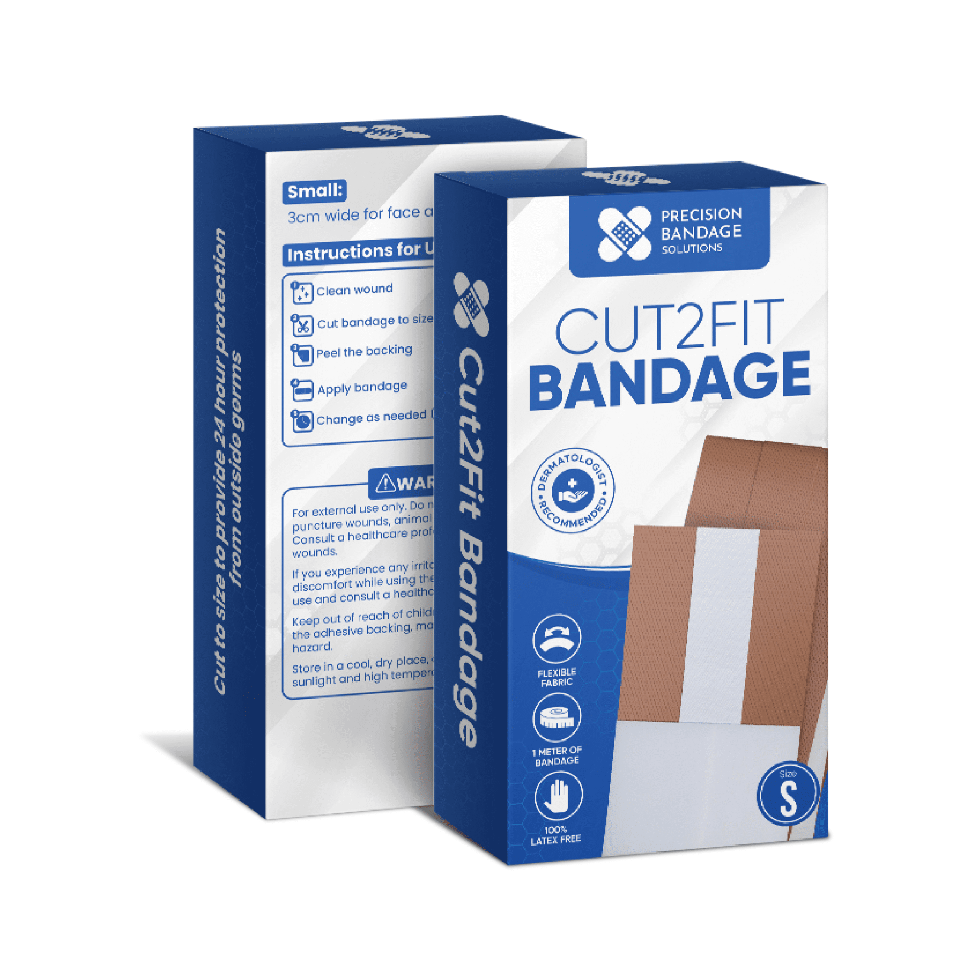 Cut2Fit Bandage - Flexible Fabric Adhesive Bandage for Wound Care ...