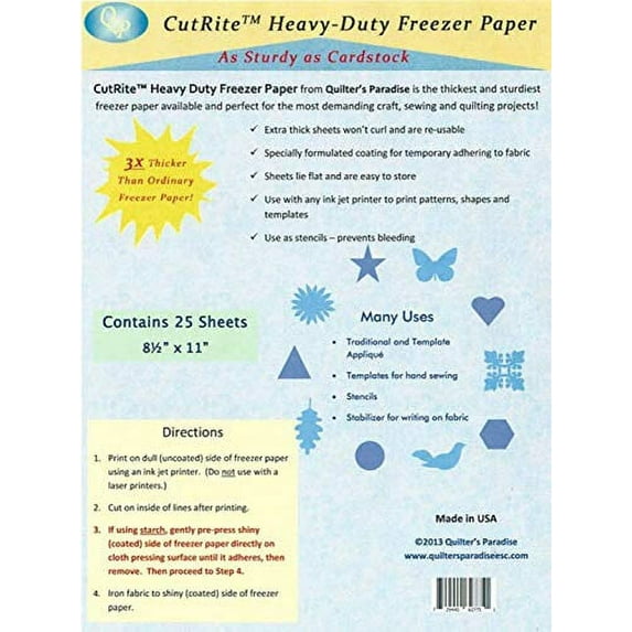 Cut Rite Freezer Paper, Heavy Duty, Thick Coated Sheets, Printable ...