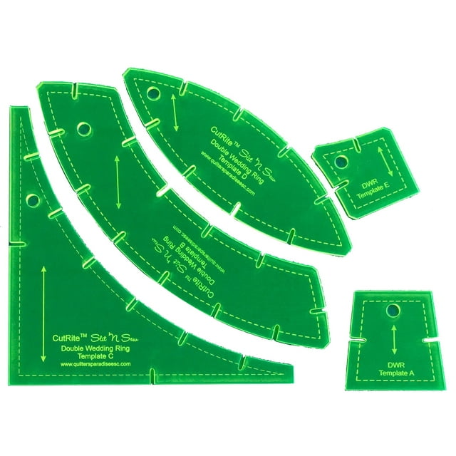 CutRite Double Wedding Ring Quilting Template with Slit'N Sew Method ...