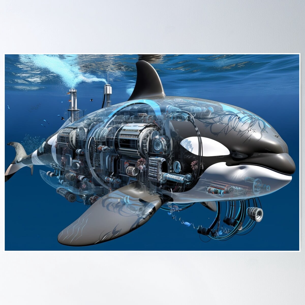 Cutaway View Of A Cybernetic Orca 1 Poster Wall Art, Modern Wall Decor ...