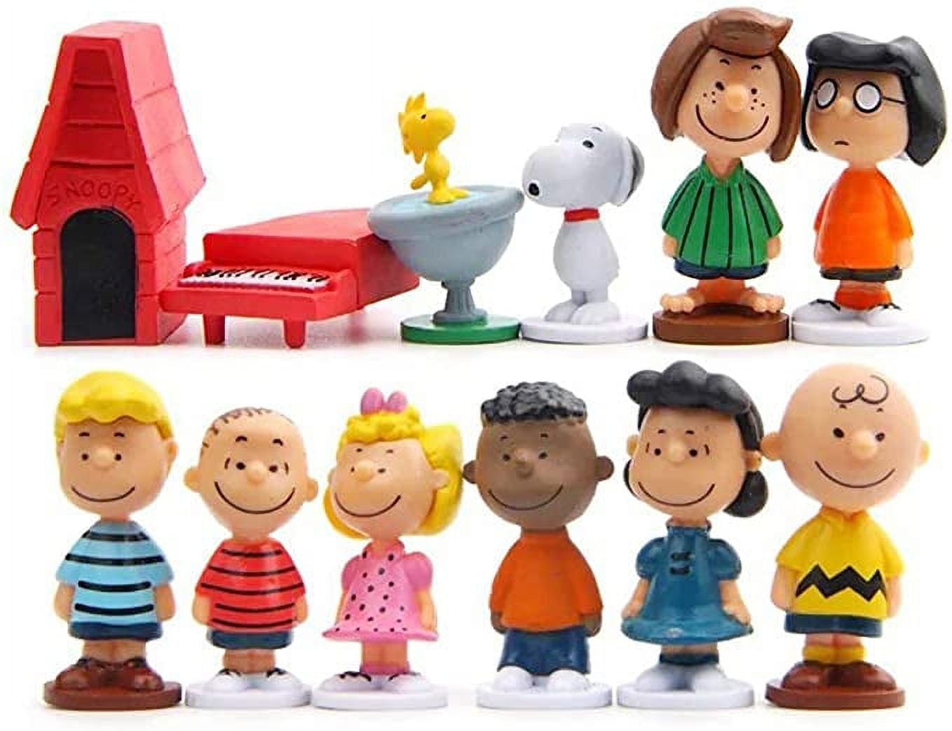 Cute 12 Pcs Cartoon Character Peanuts,Red House and Dog Set 2 Inch Mini ...