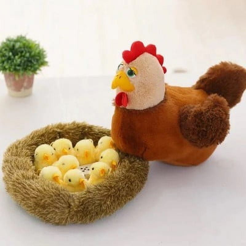 New 13.7 inch Chicken Stuffed Animals Mommy Farm Hen Plush with 10 ...