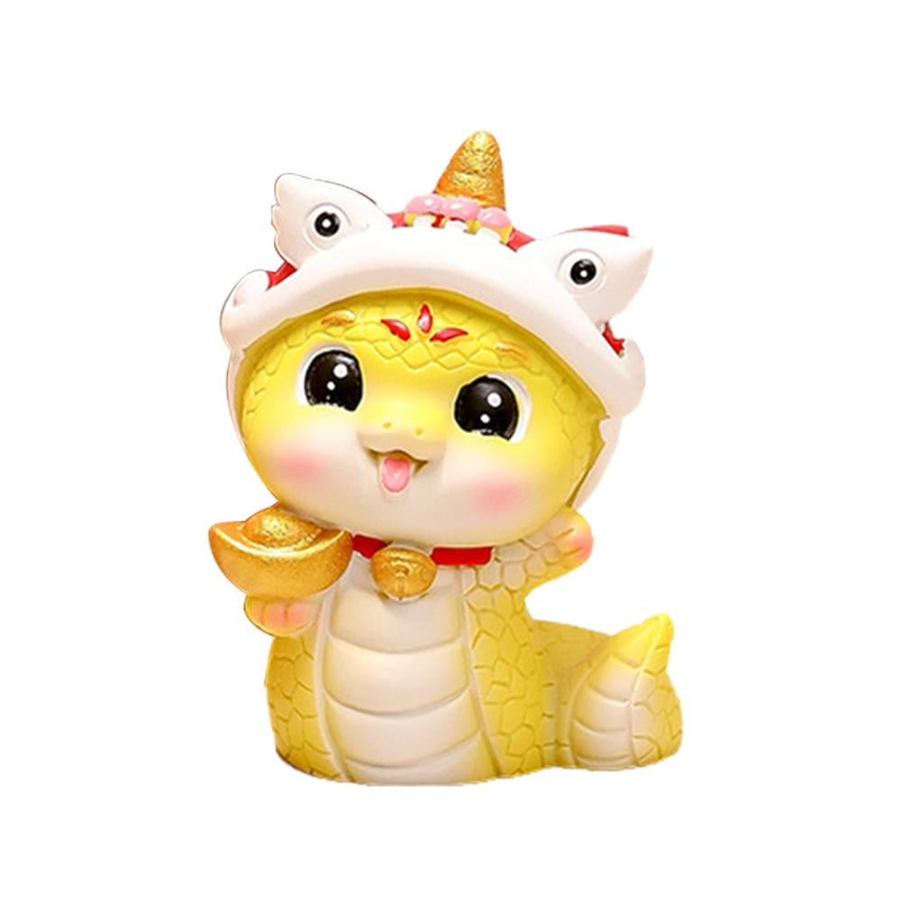 Cute 2025 Feng Shui Chinese Snake,2025 Chinese Snake Year Golden Resin ...