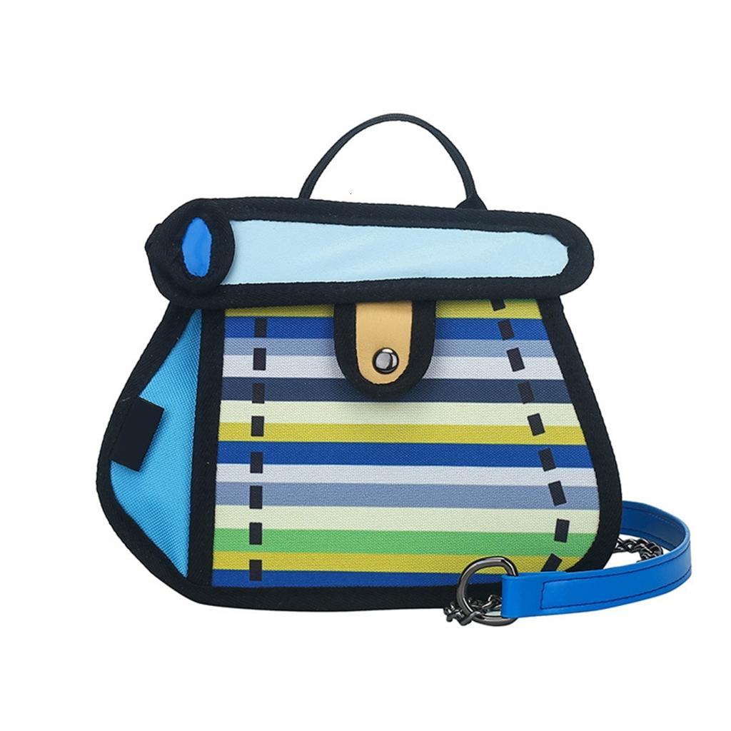 Cute 2D Cartoon Style Crossbody Bag with Spacious Interior Shoulder ...