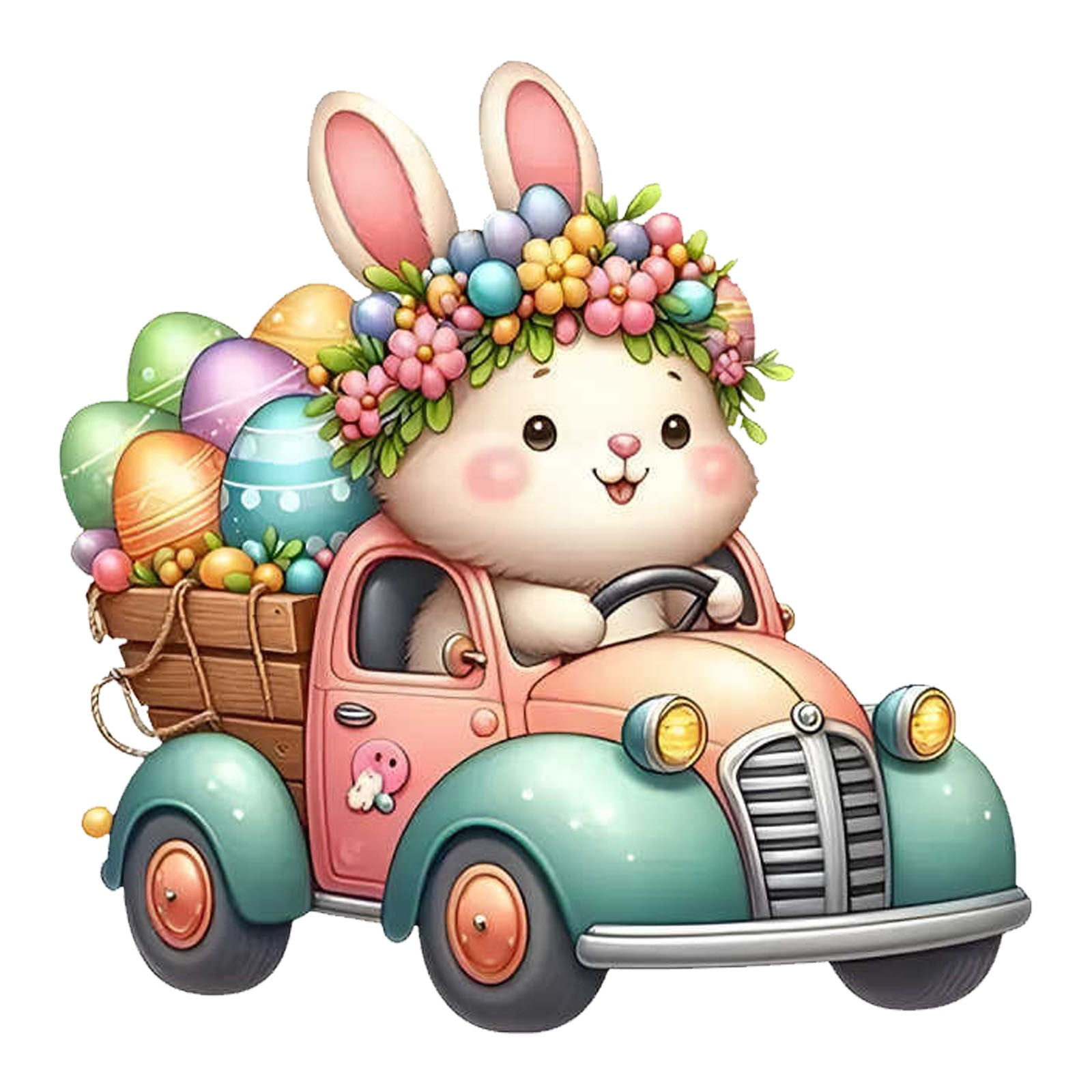 Cute 2D Flat Bunny Pendant, Adorable Easter Themed Bag Charm & Keychain ...