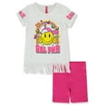 Cute 4 U Girls' 2-Piece Smile Bike Shorts Set Outfit Color: white Size ...
