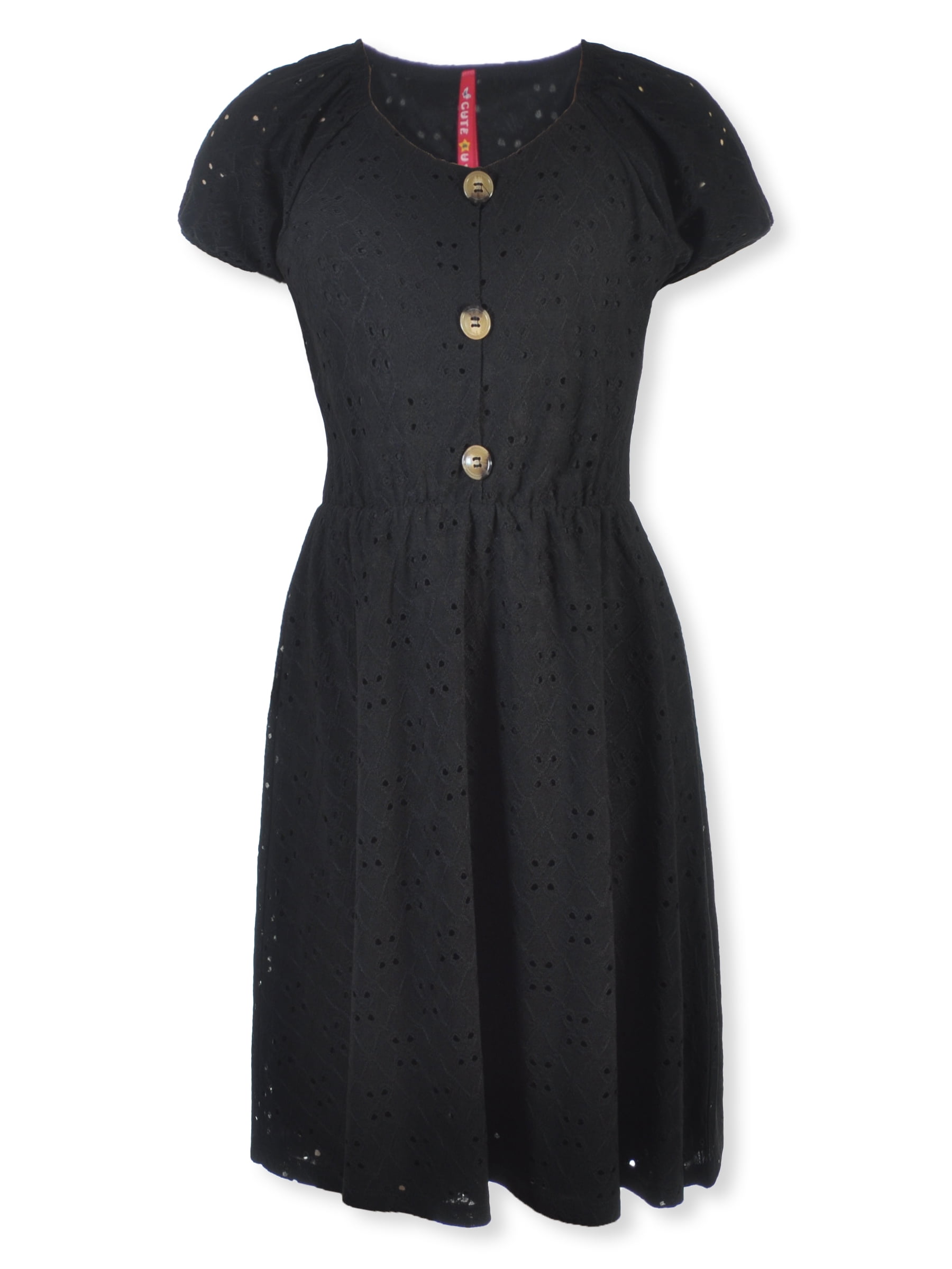 Cute 4 U Girls' Flower Puff Dress Color: black Size: 14 - 16 - Walmart.com