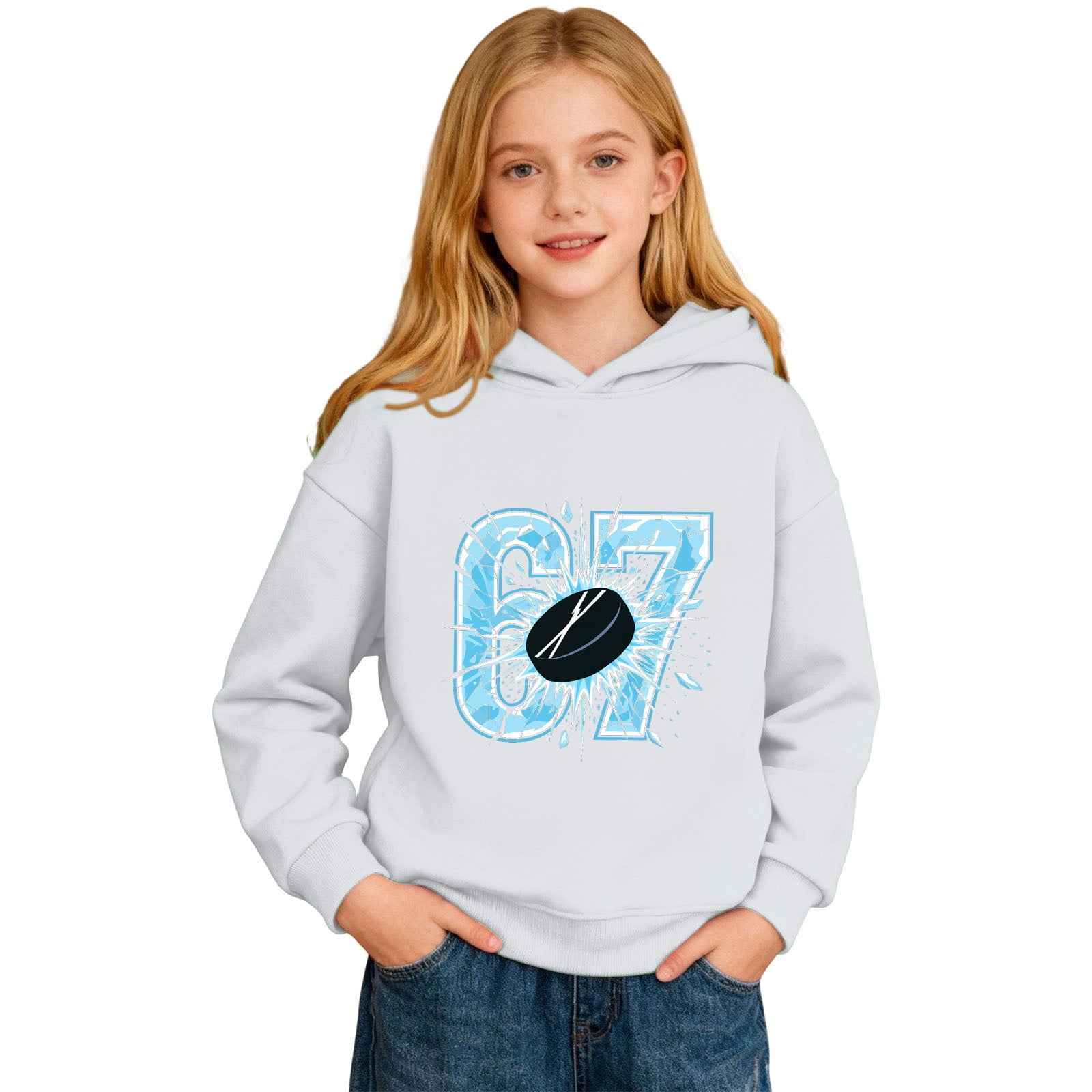 Cute 67 Number Hoodie for Boys Unisex Warm Winter Sweatshirts Basic ...