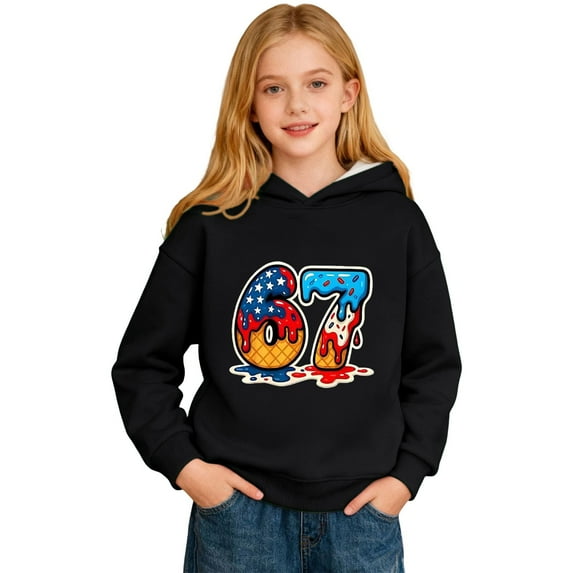 Cute 67 Number Hoodie for Boys Unisex Warm Winter Sweatshirts Fall Long ...