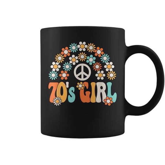 Cute 70S Girl Retro Groovy Hippie Outfit Girls Coffee Mug - Walmart.com