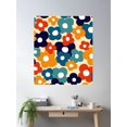 Cute 70S Vintage Retro Flower Power Pattern Poster Wall Art Modern Wall ...