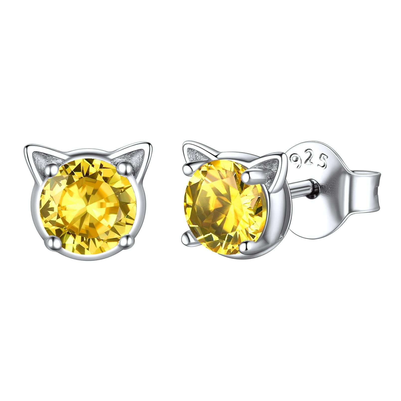 Cute 925 Sterling Silver Kitty Earrings Sweet Cartoon Cat earrings ...