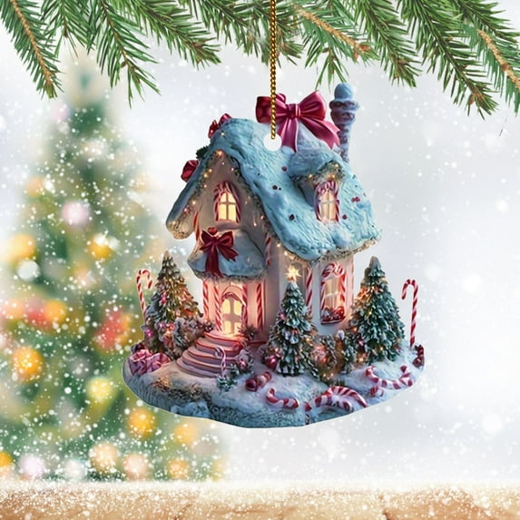 Cute Acrylic Christmas Hanging Ornament – Transparent Holiday ...