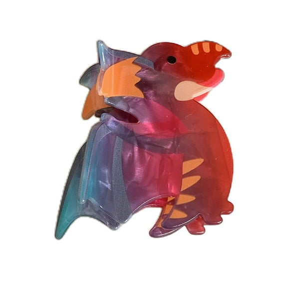 Cute Acrylic Hair Claw Clips Funny Dinosaurs Hair Catch Barrette Large ...