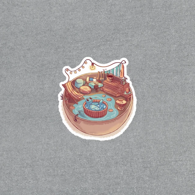 Cute Adorable Axolotl Relaxing Spa Day Cartoon Vinyl Stickerphone Decal ...