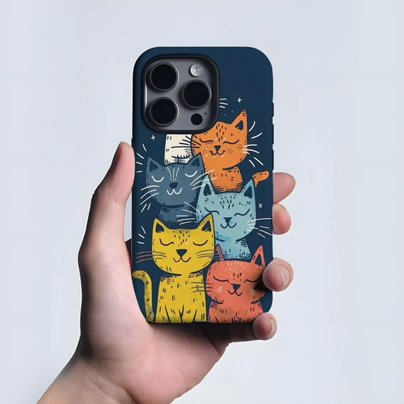 Cute Adorable Cartoon Cat Themed Protective Phone Case with iPhone 17 ...