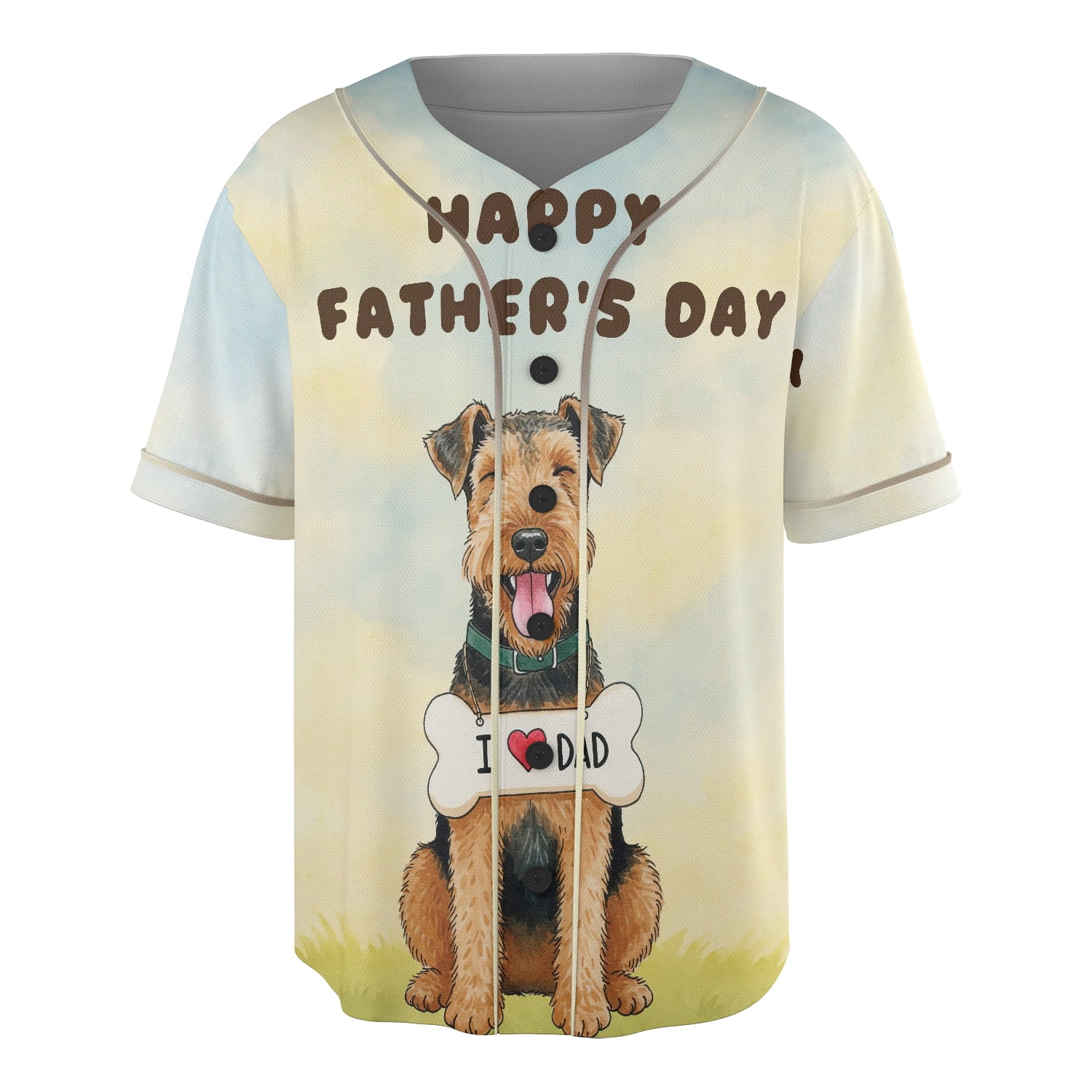 Cute Airedale Terrier Loves Dad Happy Father's Day All Over Print 3D ...