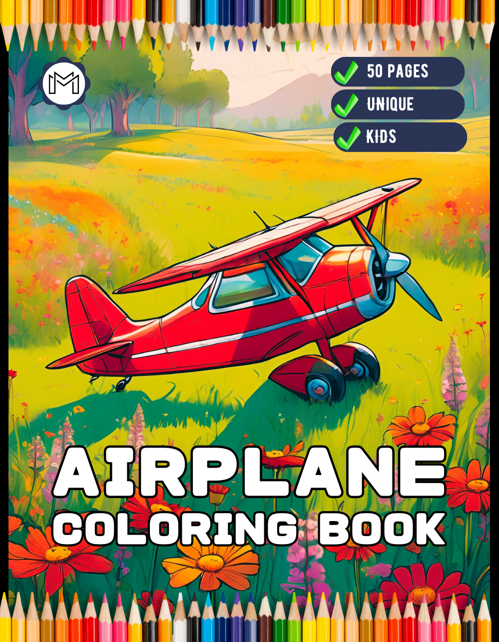 Cute Airplane Coloring Book Gift for Kids Boys Girls Teens Youth 50 ...