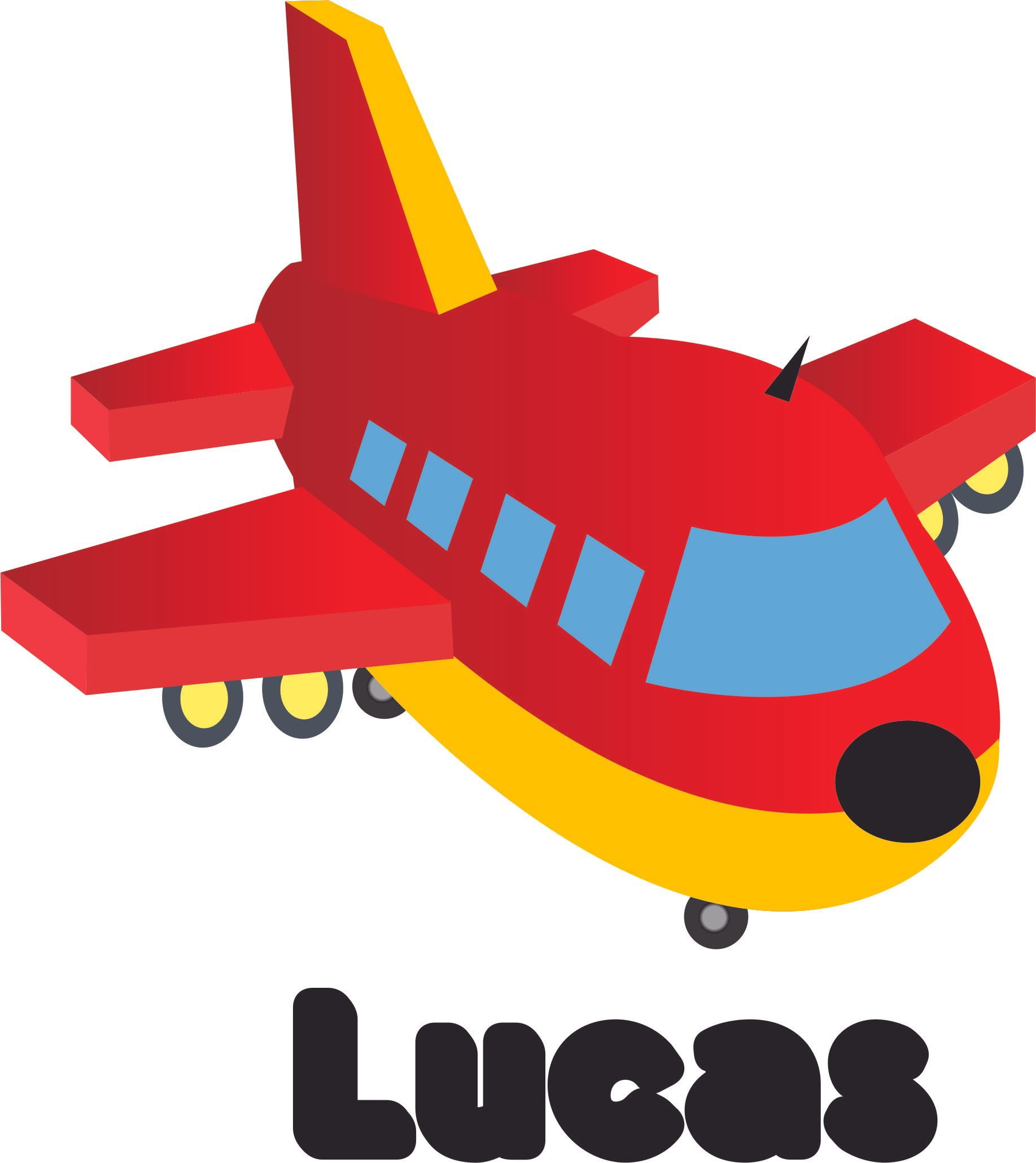 Cute Airplane Plane Airplanes Cartoon Customized Wall Decal - Custom ...