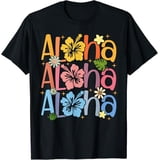 Cute Aloha Hawaiian Summer Vacation Shaka Hibiscus Girl T-Shirt ...