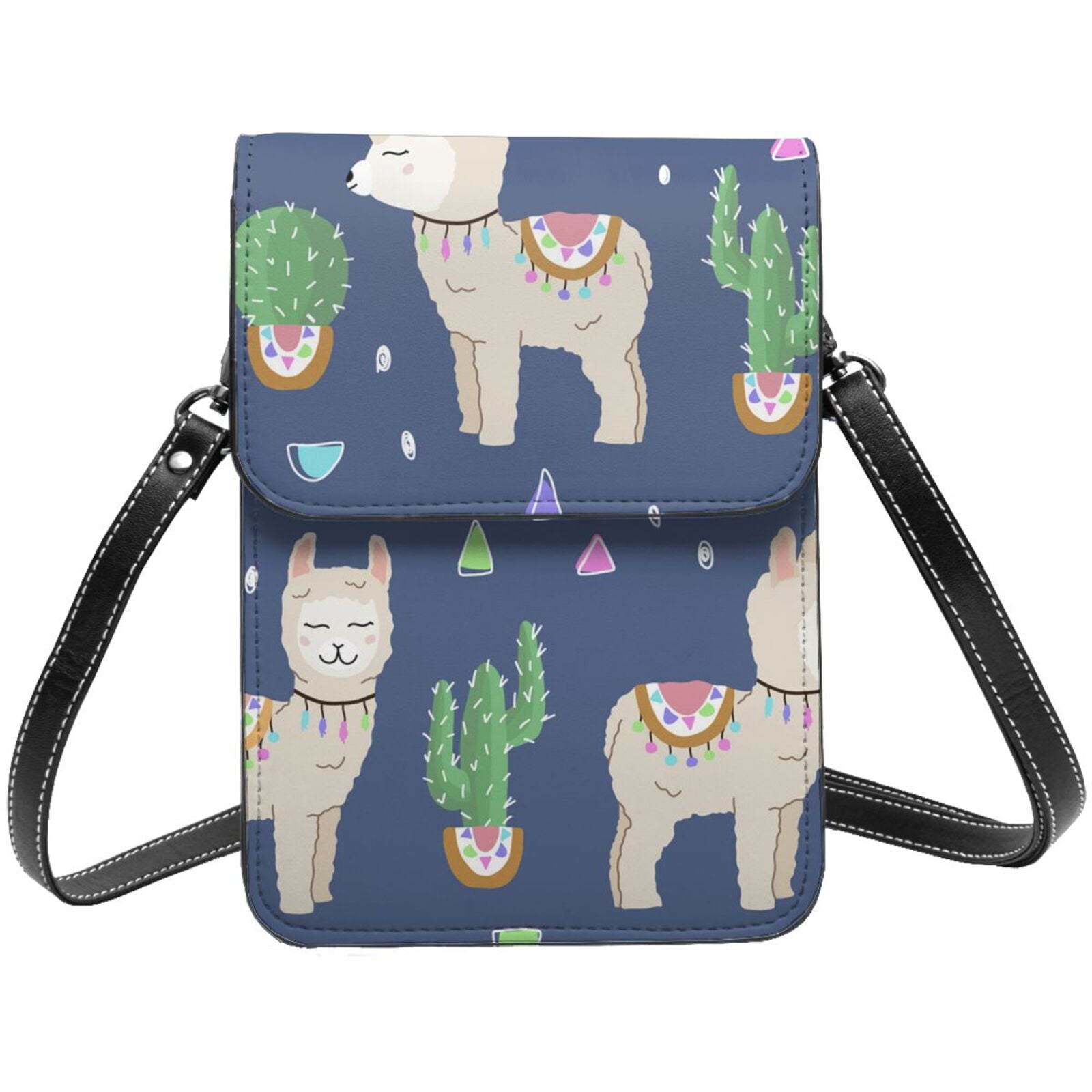 Cute Alpaca Cactus Peru Llama Cell Phone Purse Small Crossbody Bag with ...