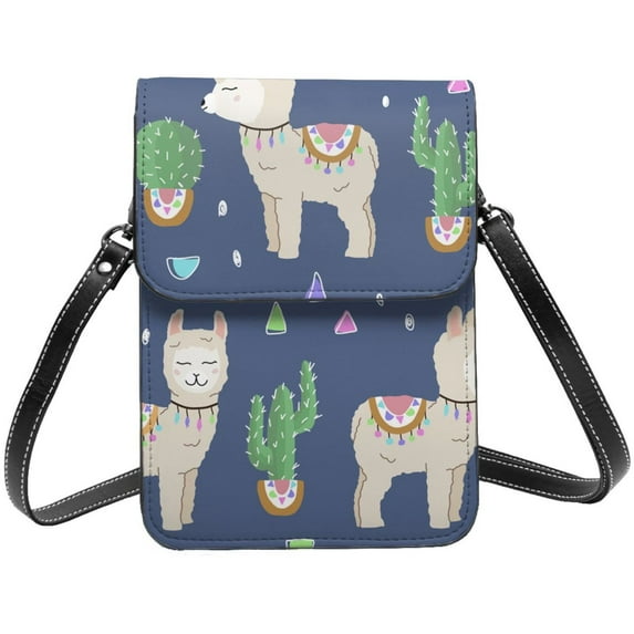 Cute Alpaca Cactus Peru Llama Cell Phone Purse Small Crossbody Bag with ...