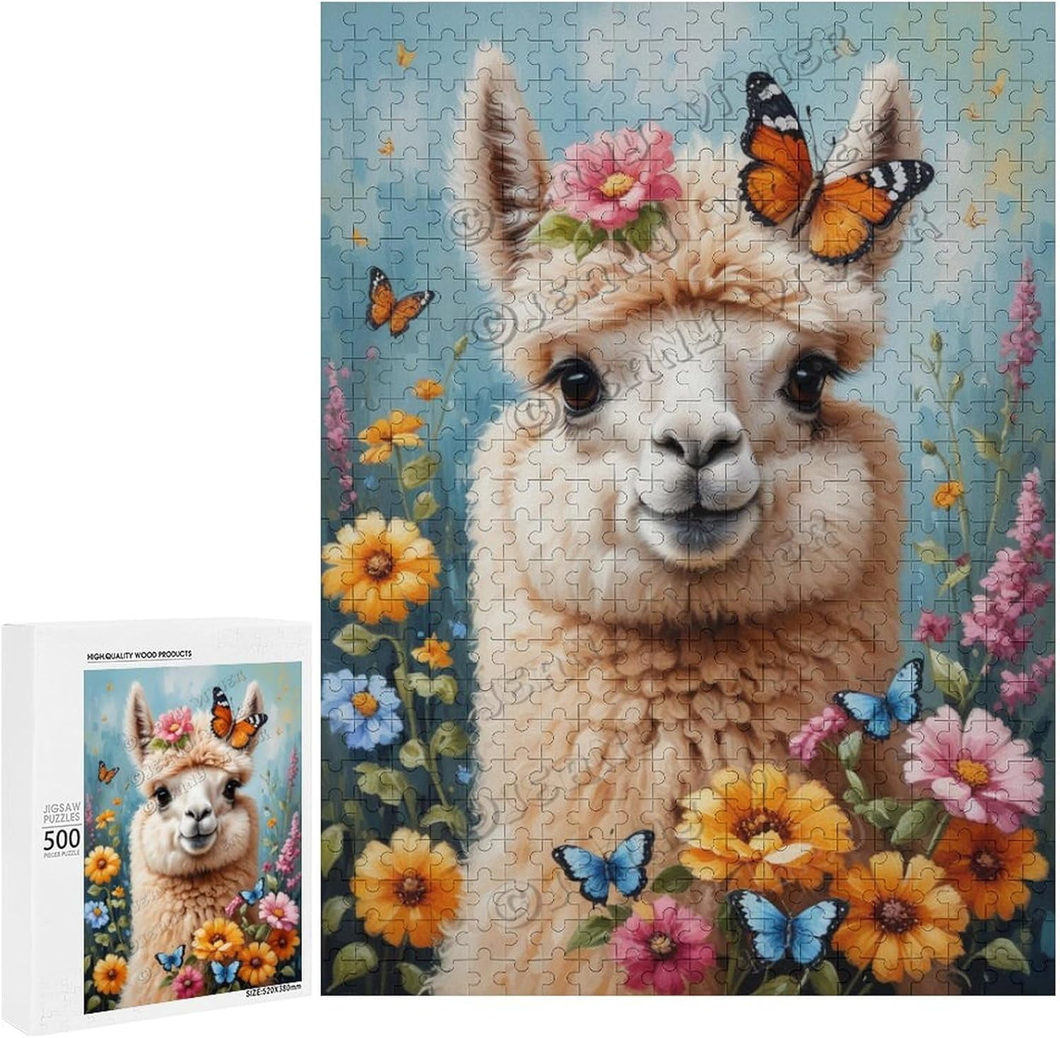 Cute Alpaca Jigsaw Puzzle, 500 Pieces, 20.5"x15.0" – Features Woodland ...