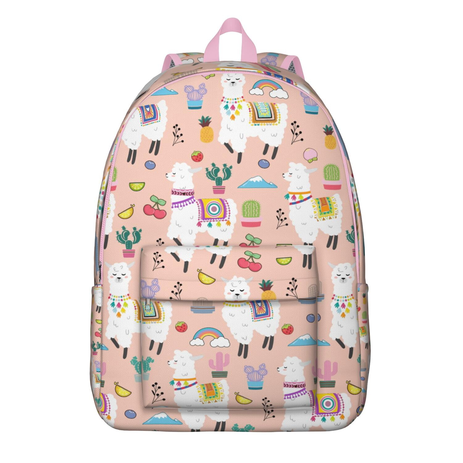 Cute Alpaca Pattern Backpack – Funny Llama Face Cartoon Bookbag for ...