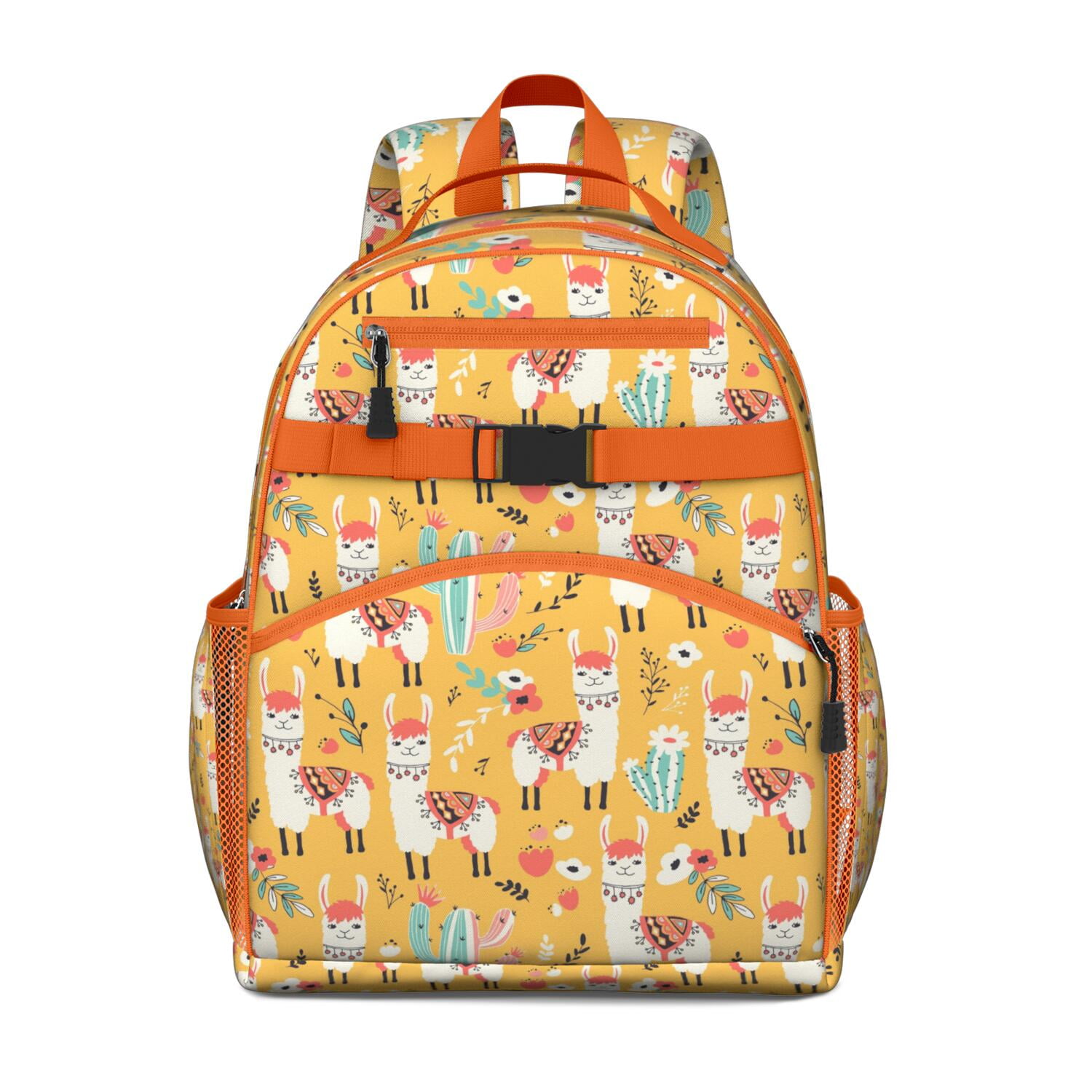Cute Alpaca Pattern Waterproof Backpack - Lightweight Durable Book Bag ...