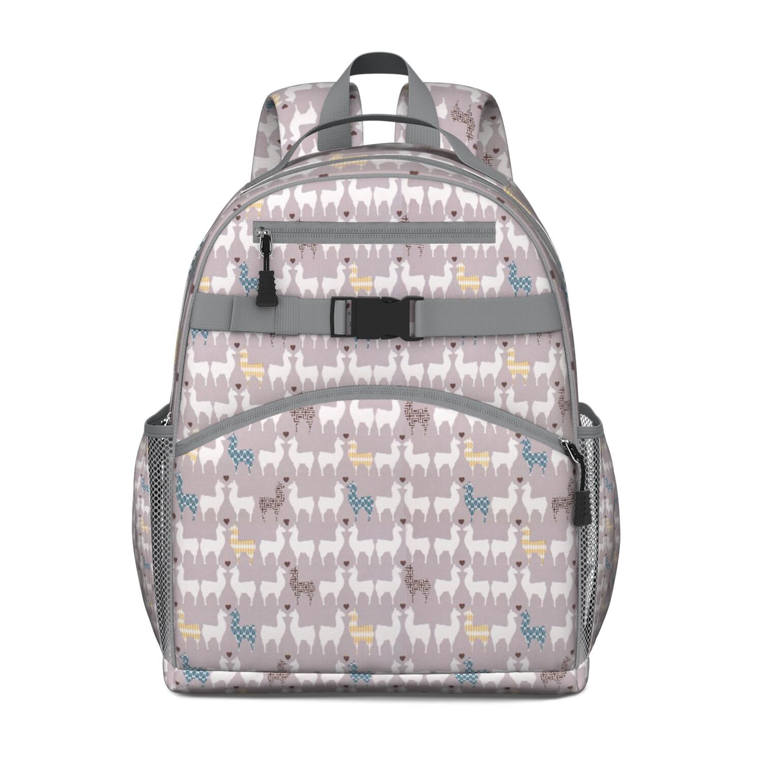 Cute Alpaca Pattern Waterproof Backpack - Lightweight Durable Book Bag ...