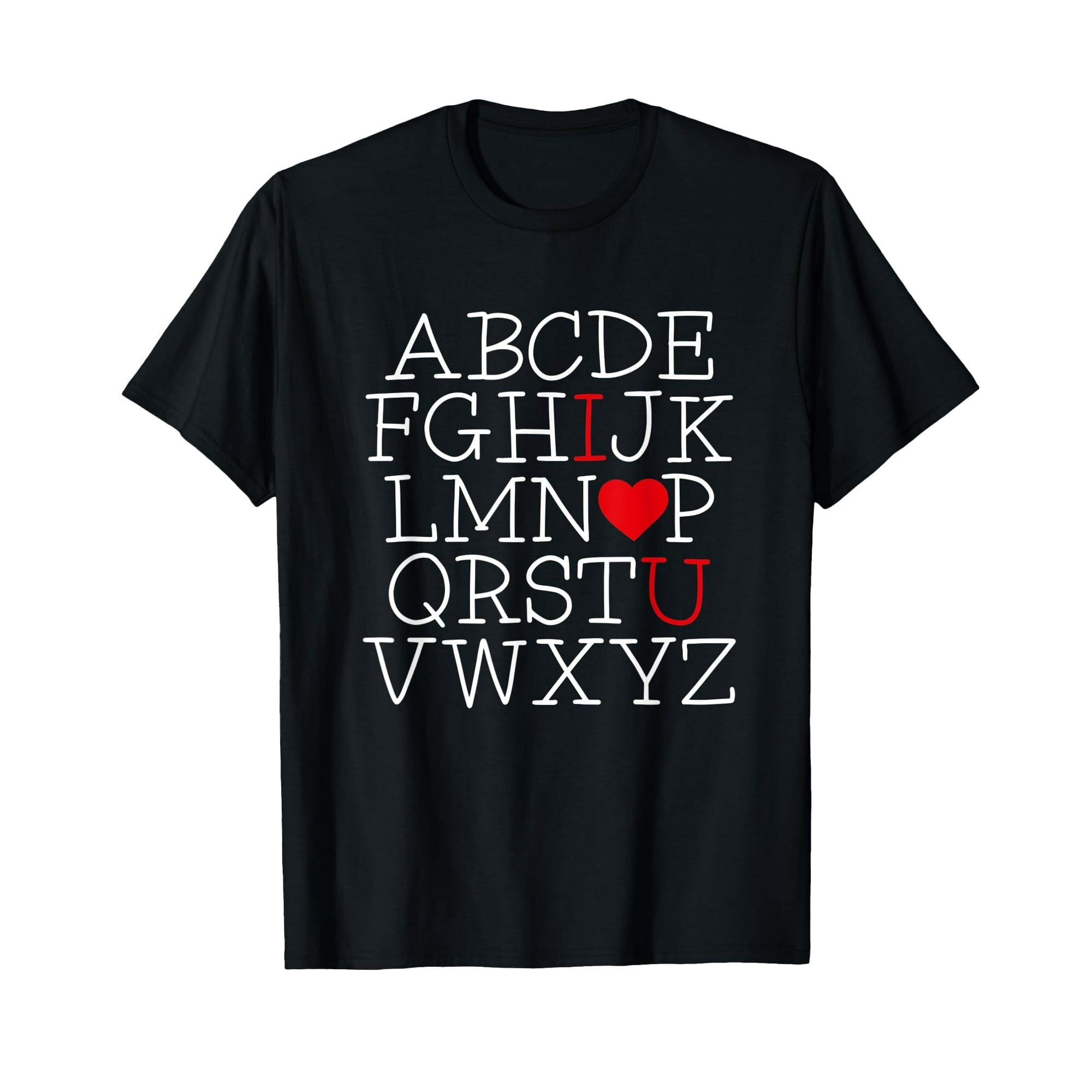 Cute Alphabet ABC I Love You Lover Valentine's Day Feb 14th T-Shirt ...