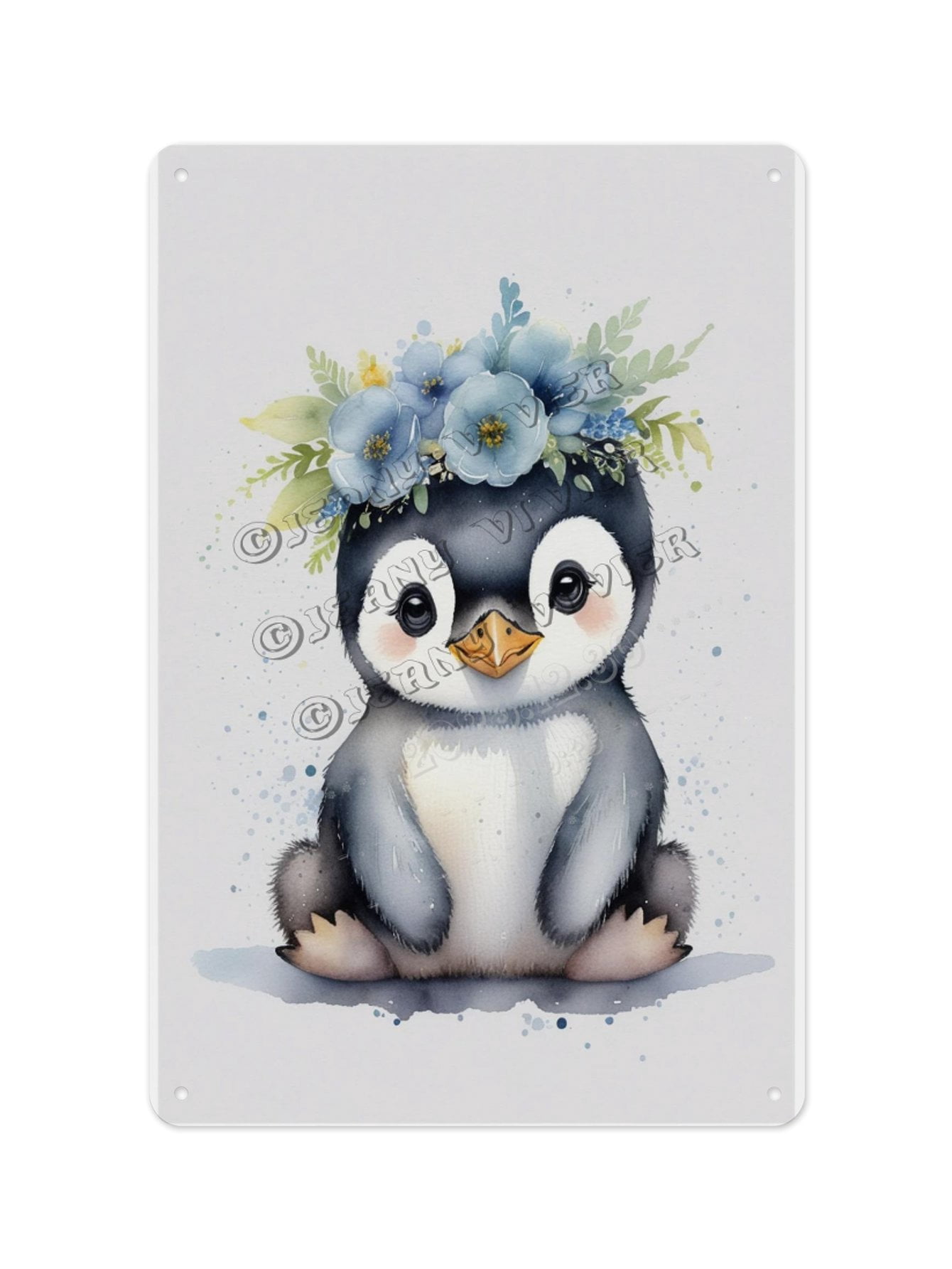 Cute Aluminum Sign - Penguin - 12 x 16 Inches - Delightful Metal Sign ...