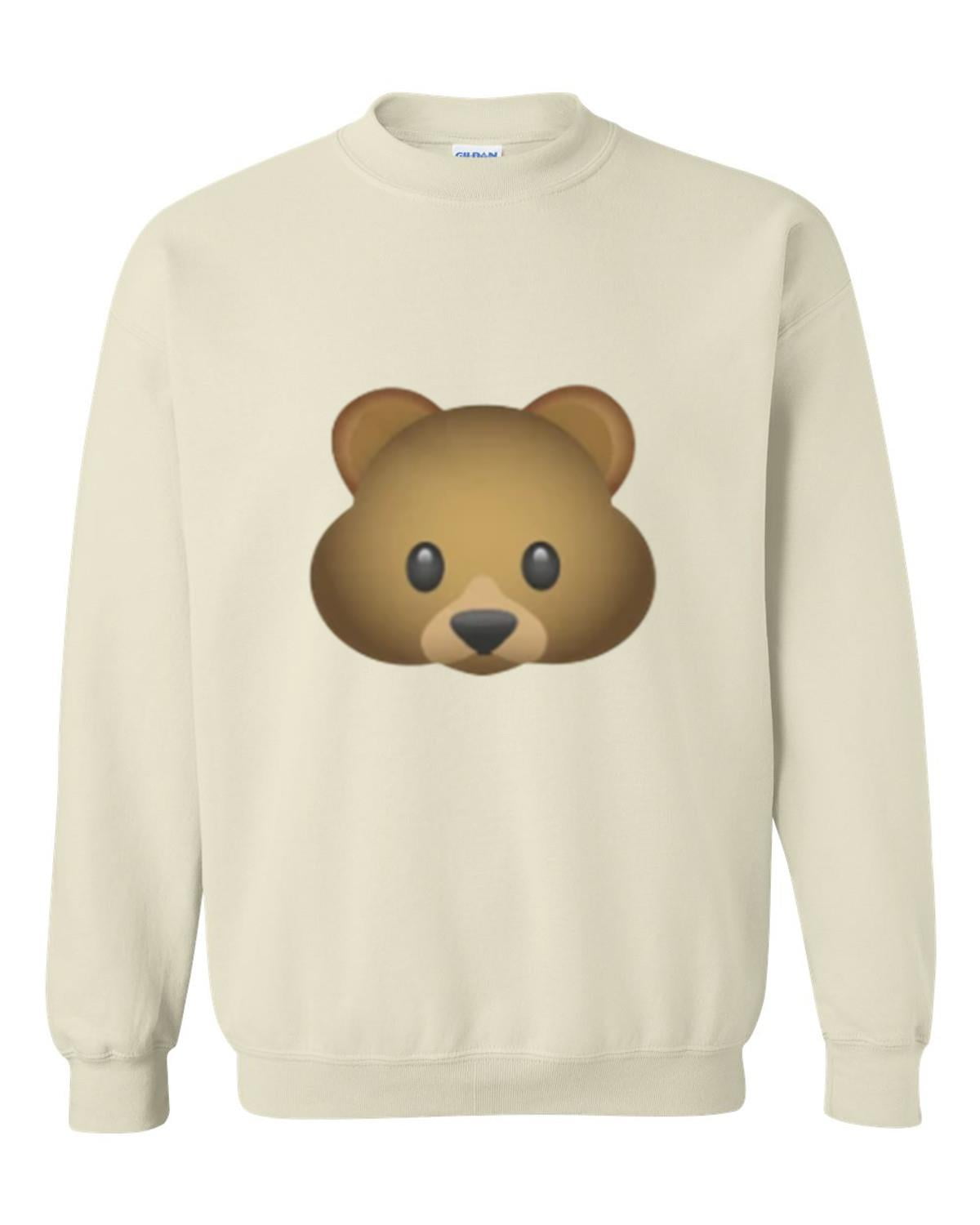 Cute And Cuddly Bear Emoji Adorable Animal Face Expression Sweatshirt ...