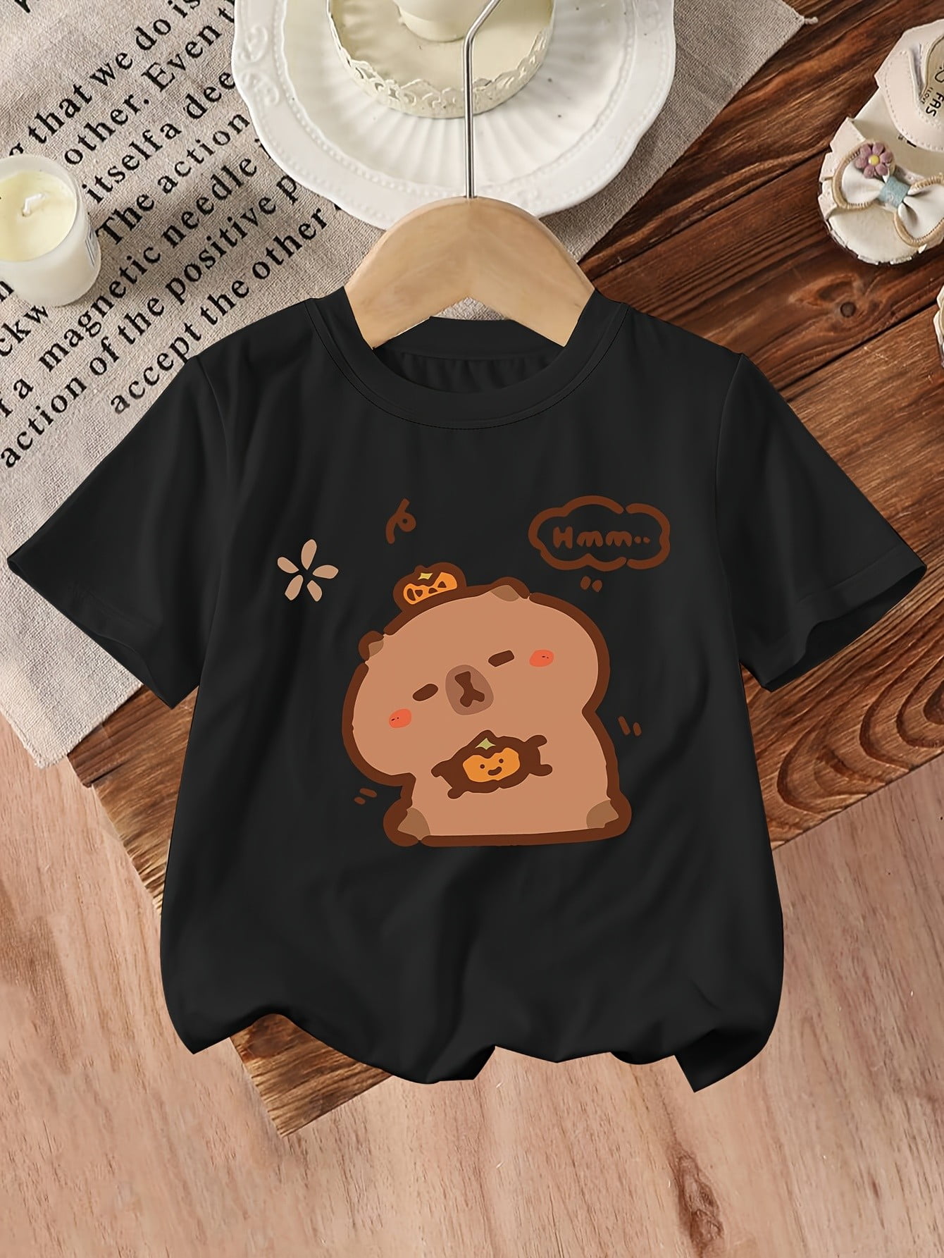 Cute And Stylish Capybara Print T-Shirt for Girls - Walmart.com