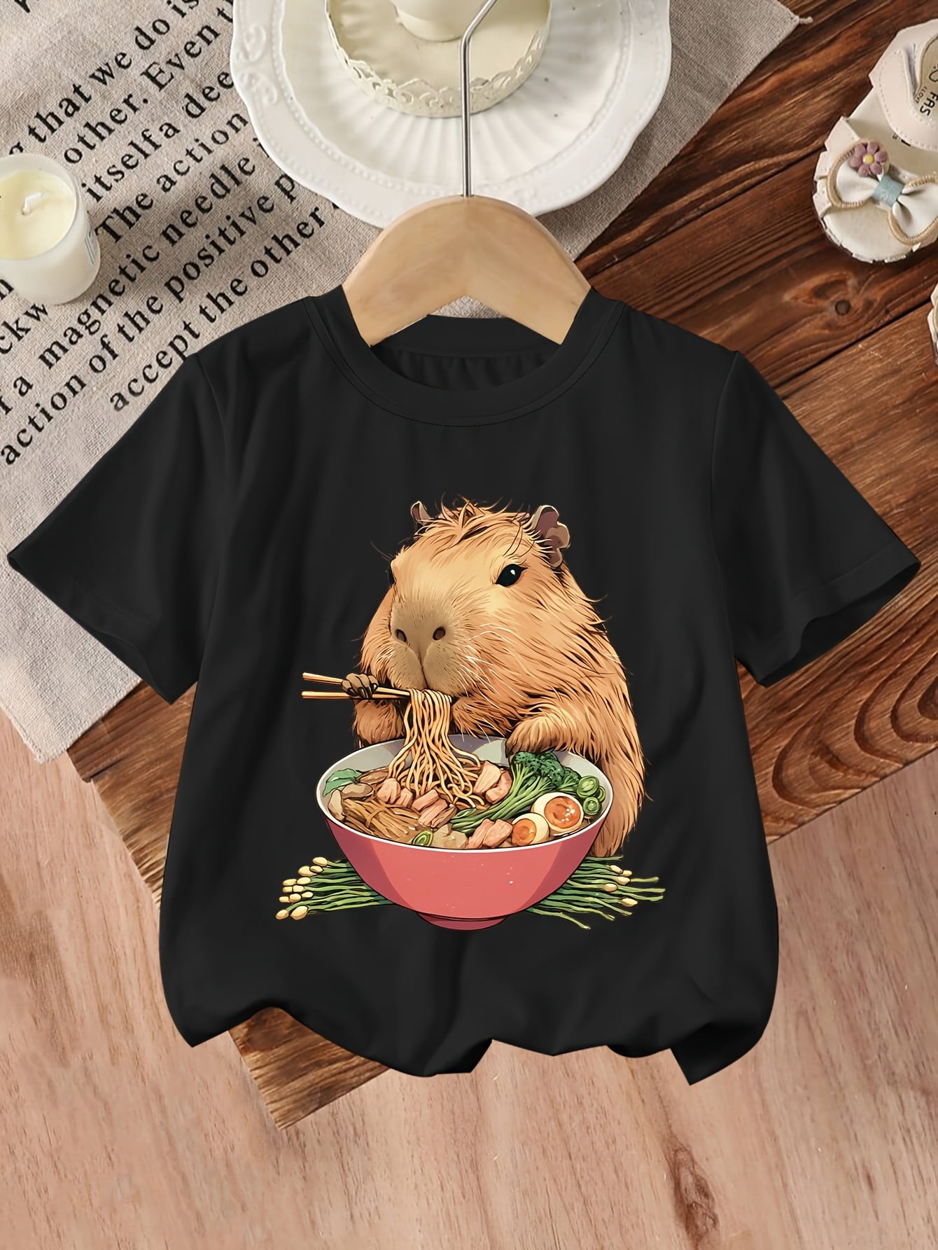 Cute And Stylish Capybara Print T-Shirt for Girls - Walmart.com