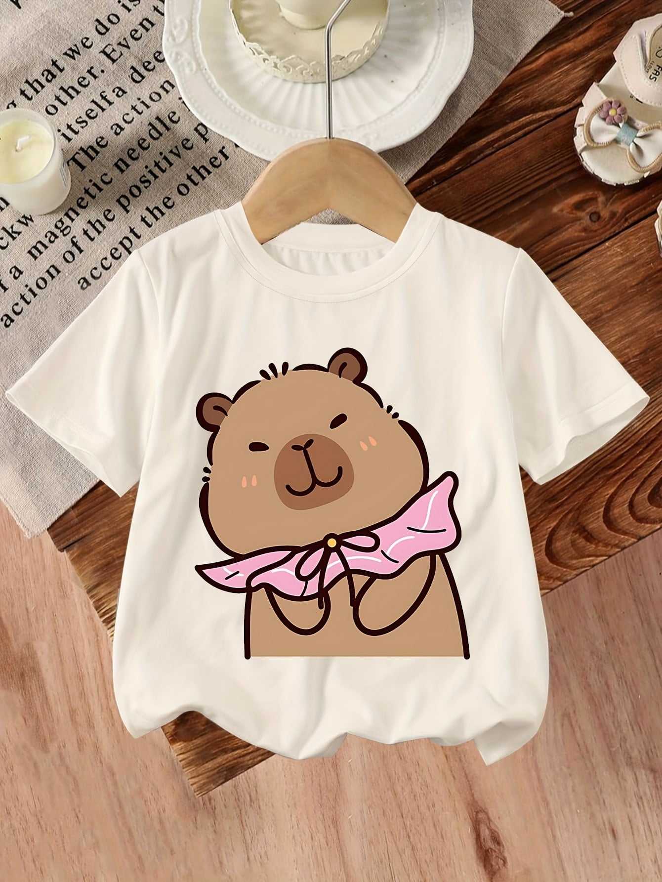 Cute And Stylish Capybara Print T-Shirt for Girls - Walmart.com