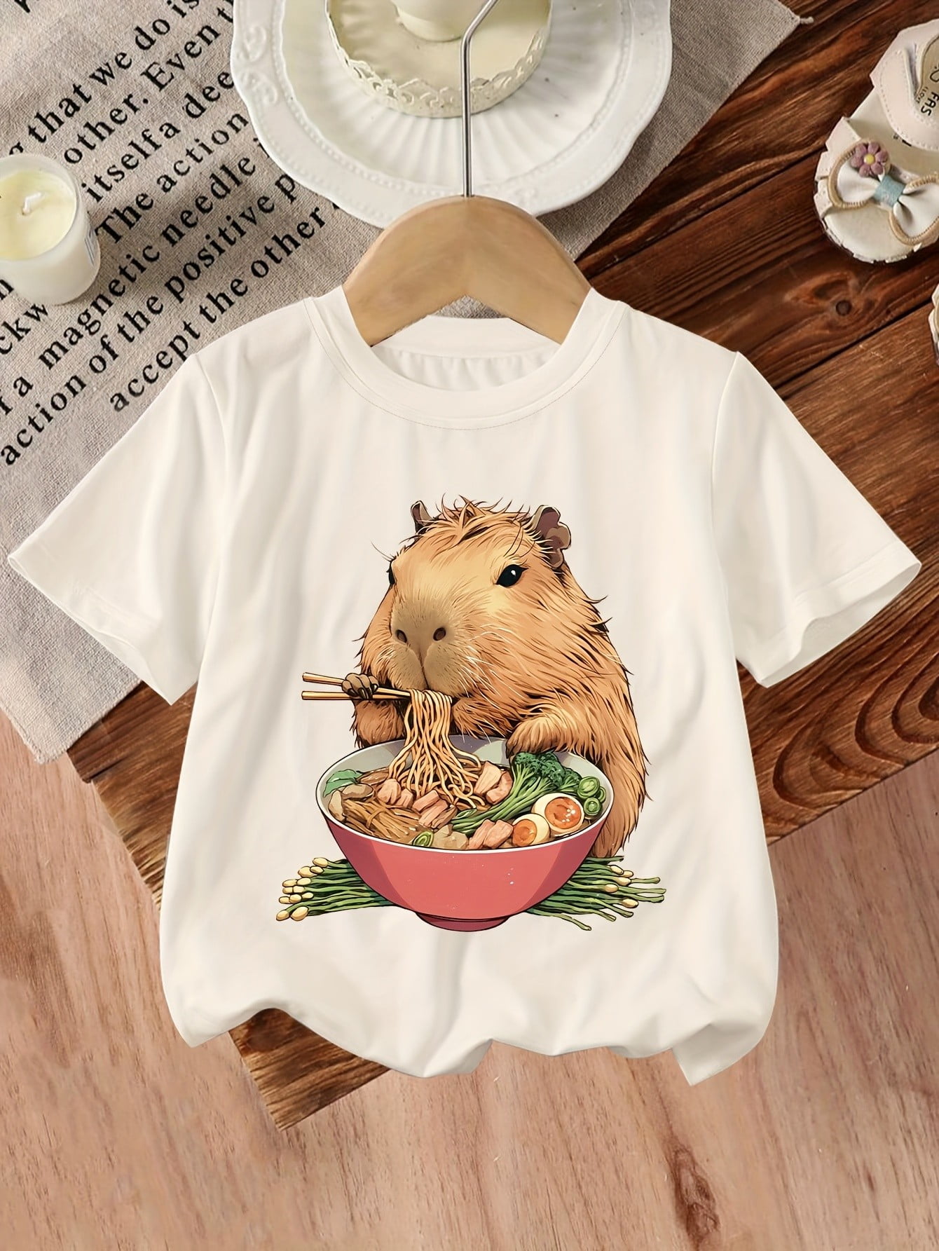 Cute And Stylish Capybara Print T-Shirt for Girls - Walmart.com