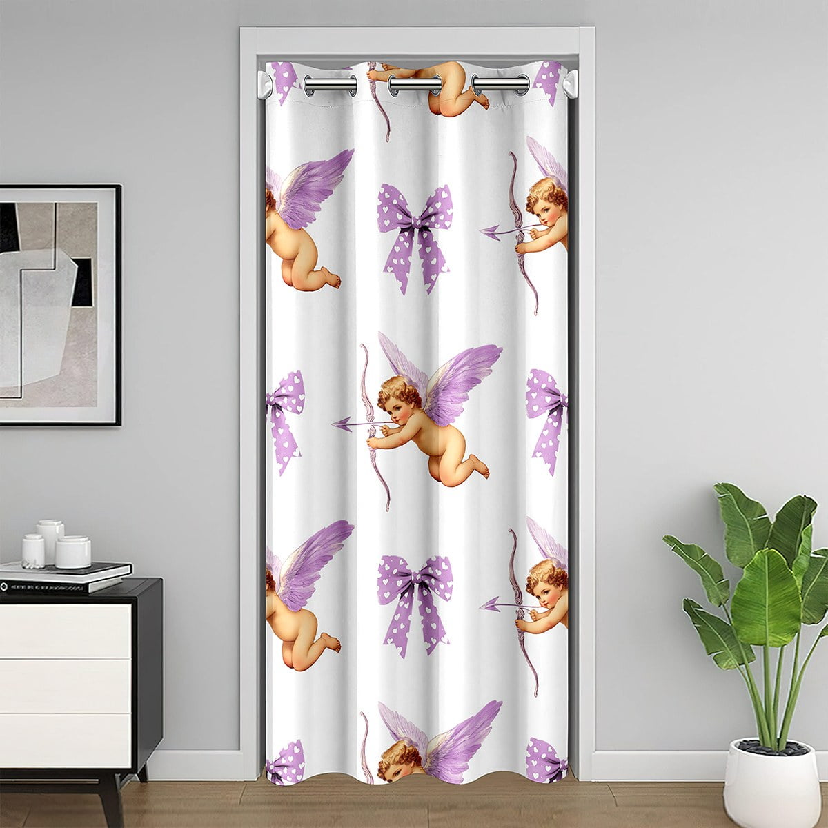 Cute Angel Doorway Curtain Privacy,Romantic Valentine's Day Blackout ...