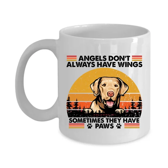 Cute Angels Have Paw Coffee Mug Funny Chesapeake Bay Retriever Dog Cup ...