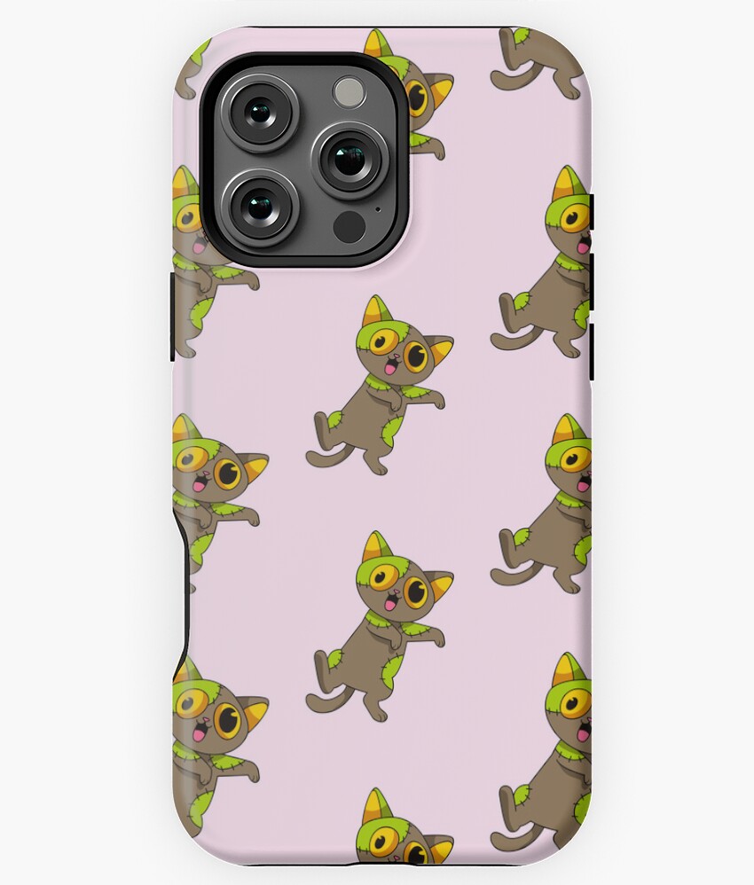 Cute Angry Cartoon Cat Zombie Fierce Green Monster Illustration M13148 ...
